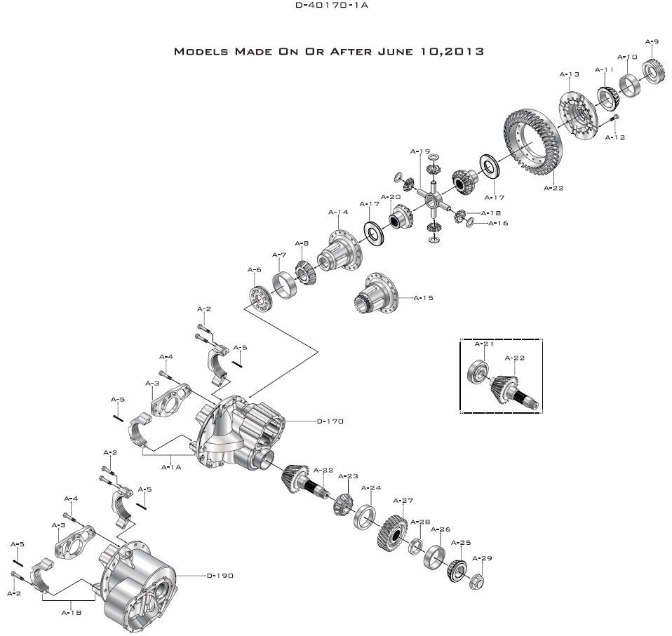 Forward Axle - Exploded View - D-40190-1A | Gearcentre Canada| Heavy ...