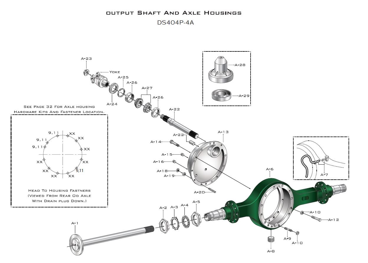 Output Shaft & Axle Housings - DS-344-4A | Gearcentre Canada| Heavy ...