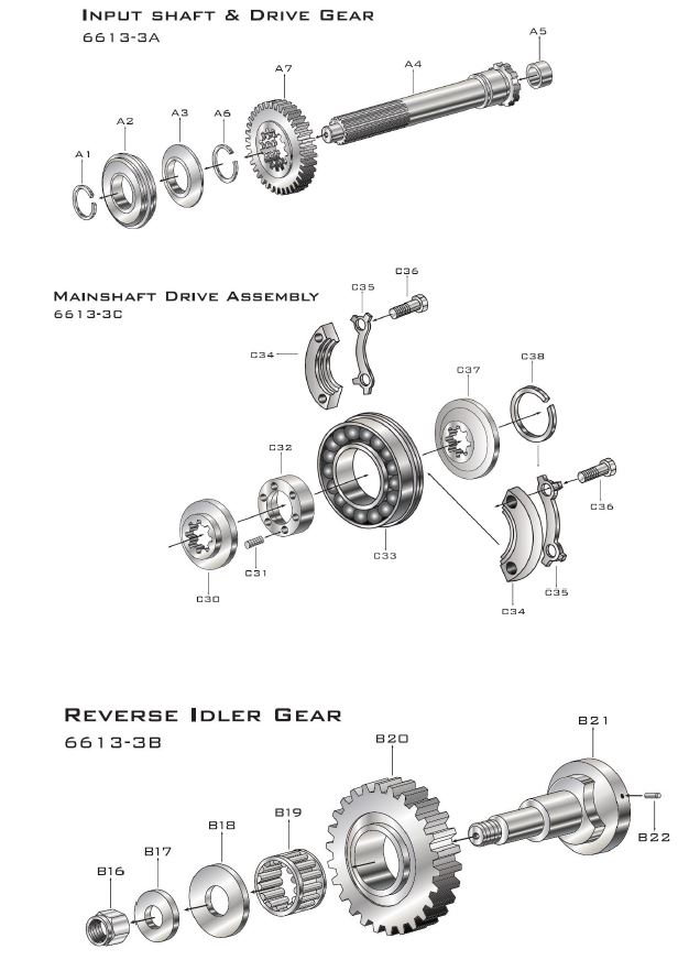 Input Shaft, Drive Gear, Reverse Idler, & Mainshaft Assy - 6387-2/80 ...